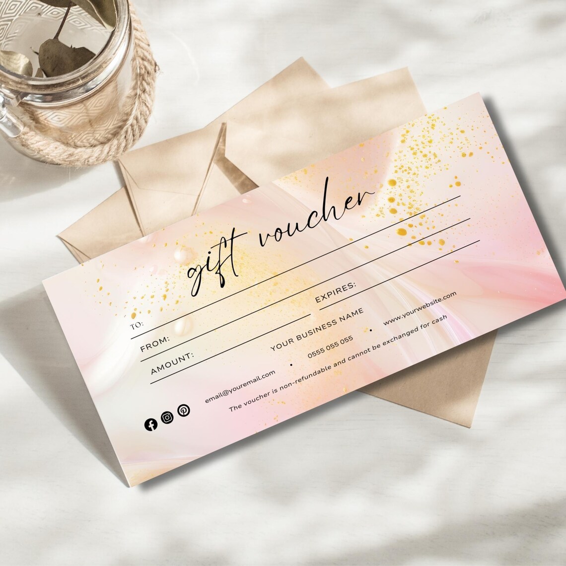 Printable Feminine Gift Card | Canva Template | Feminine Gift ...