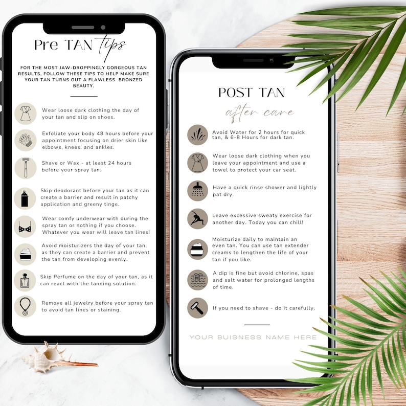 Editable Spray Tan Pre and Post Card Template | Digital Pre and Post ...