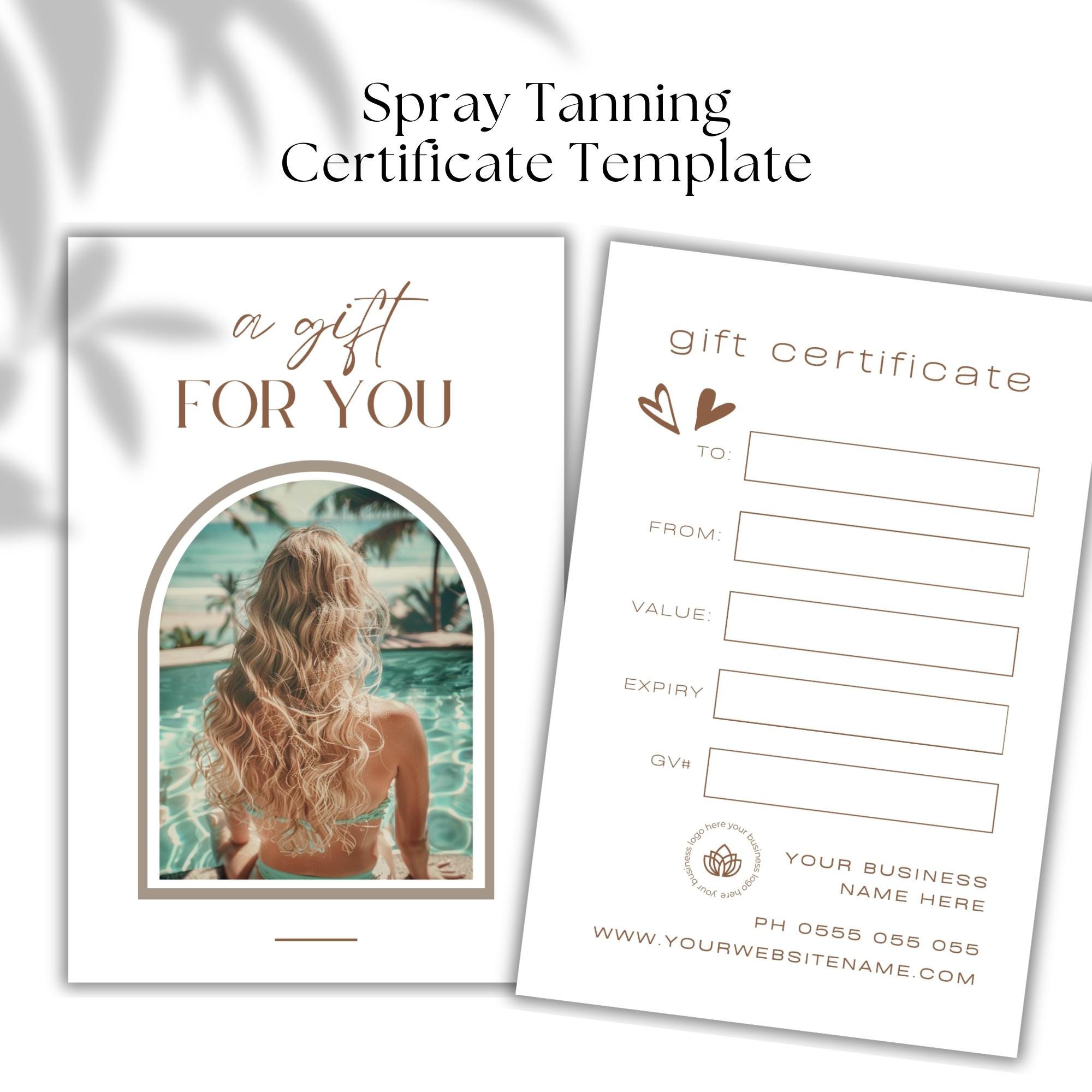 Spray Tan Business Gift Voucher Design | Gift Card for Spray Tan ...
