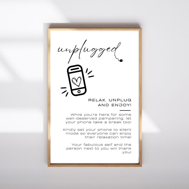Salon Phone Sign | Printable No Cell Phone Sign | No iPhone Sign ...