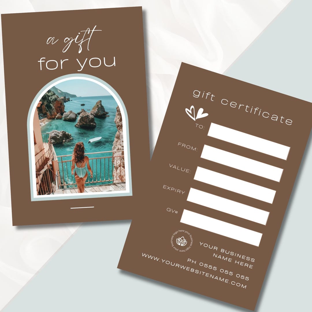 Spray Tan Gift Voucher Template: Editable Airbrush Tanning Card ...