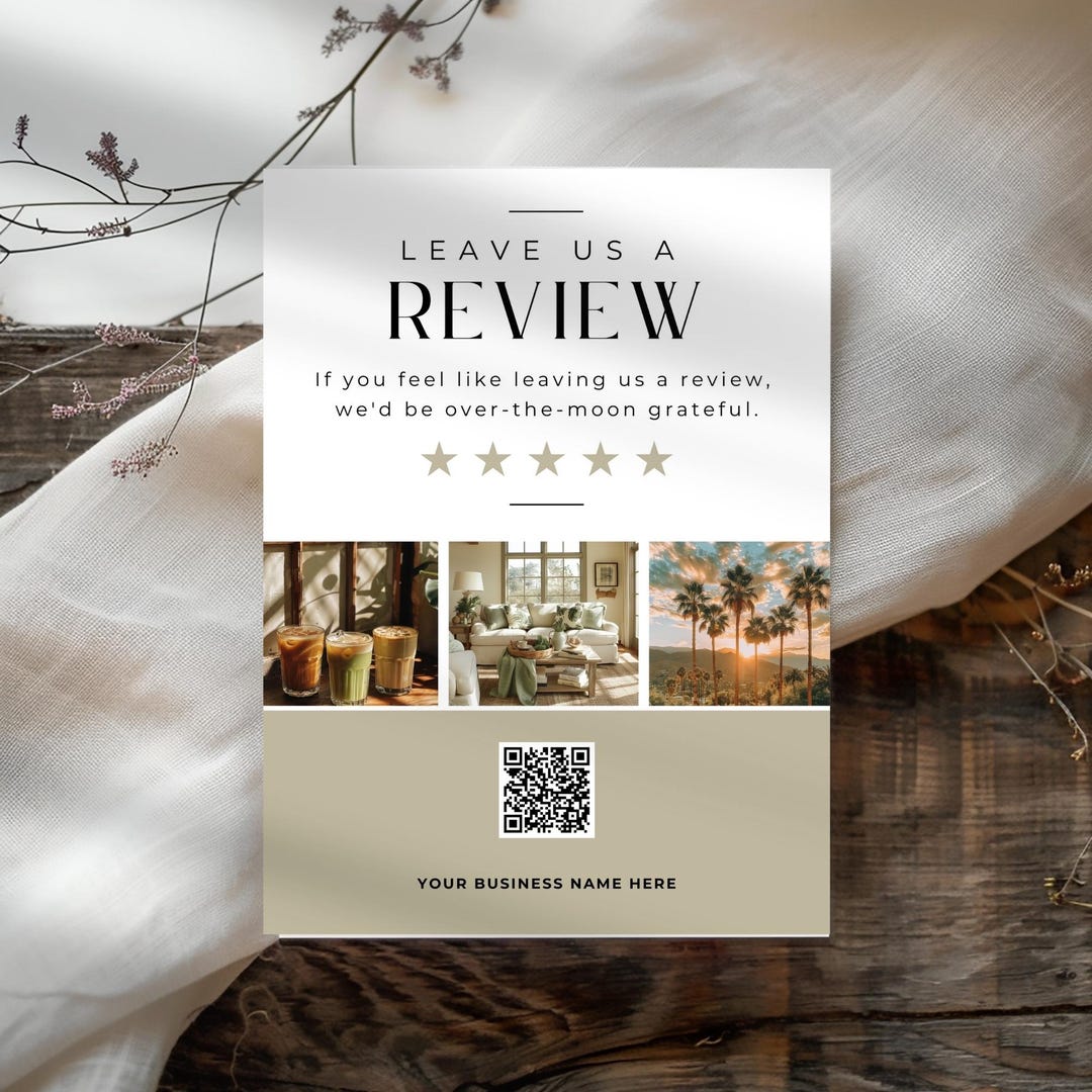 Business Review Sign QR Code | Editable Air Bnb Signage | Canva Review ...