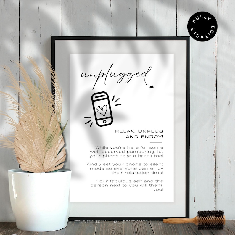 Salon Phone Sign | Printable No Cell Phone Sign | No iPhone Sign ...