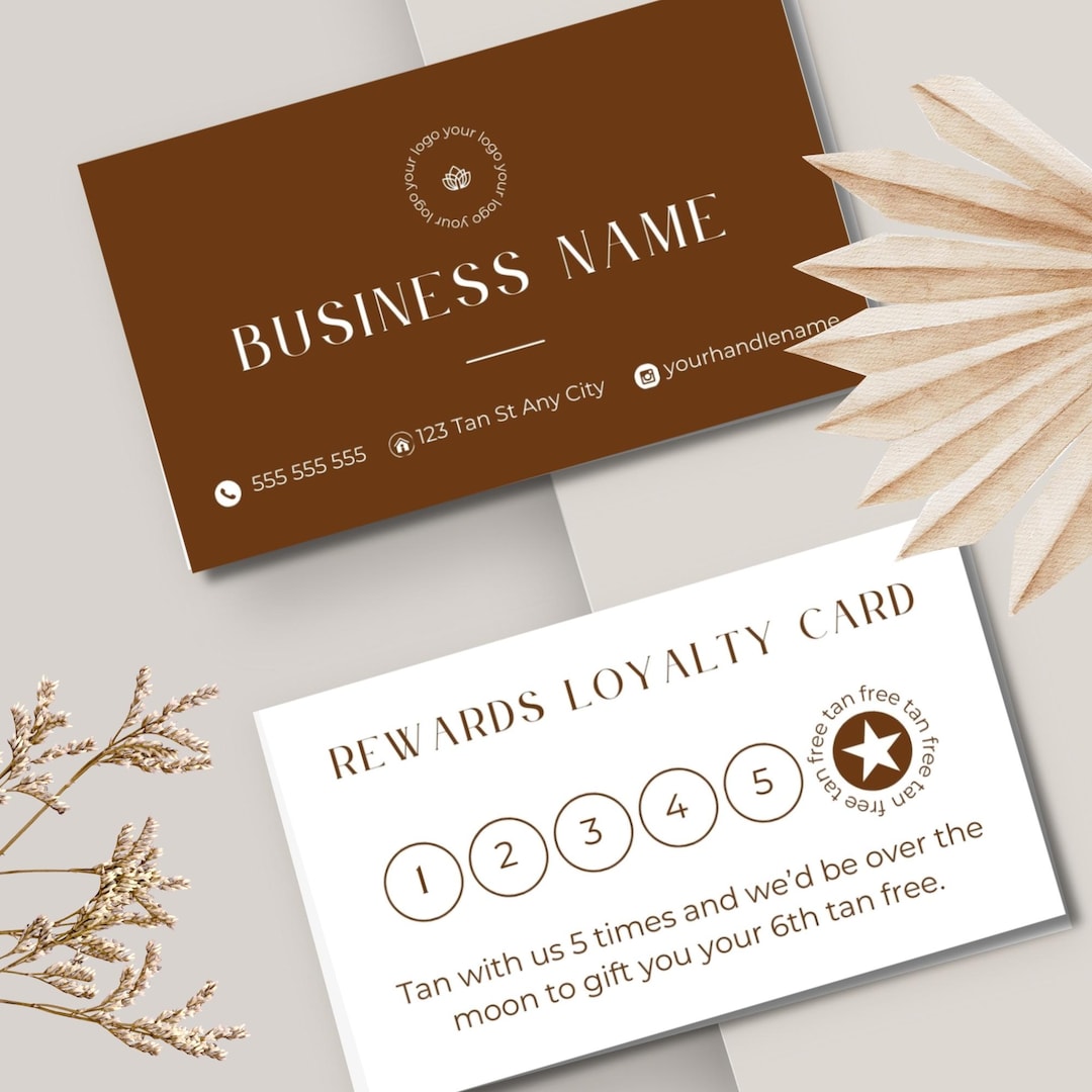 Editable Spray Tan Loyalty Cards | Rewards Card Spray Tan Template ...