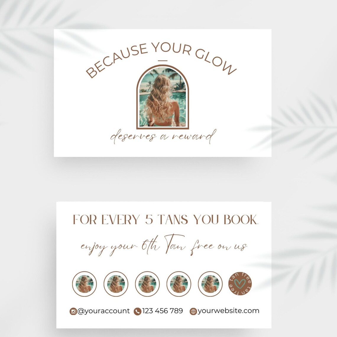 Spray Tan Loyalty Card Design | Editable Template | Beach Themed ...
