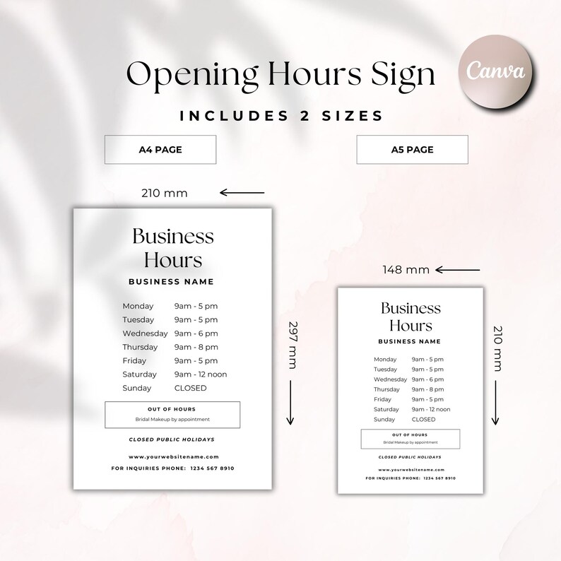 Small Business Sign, Business Signage Template, Business Hours Signage ...