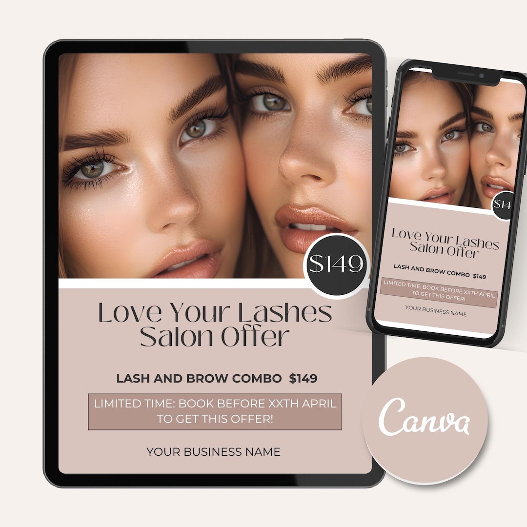 Lash and Brow Tech Flyer Template | Eyebrow Artist Template| Lash and ...