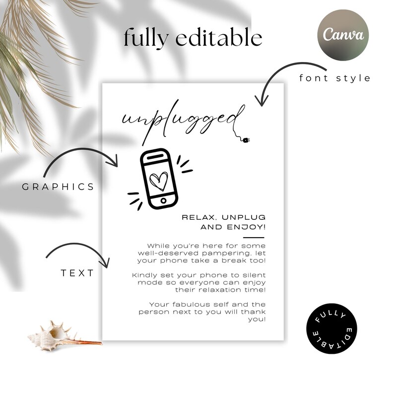 Salon Phone Sign | Printable No Cell Phone Sign | No iPhone Sign ...