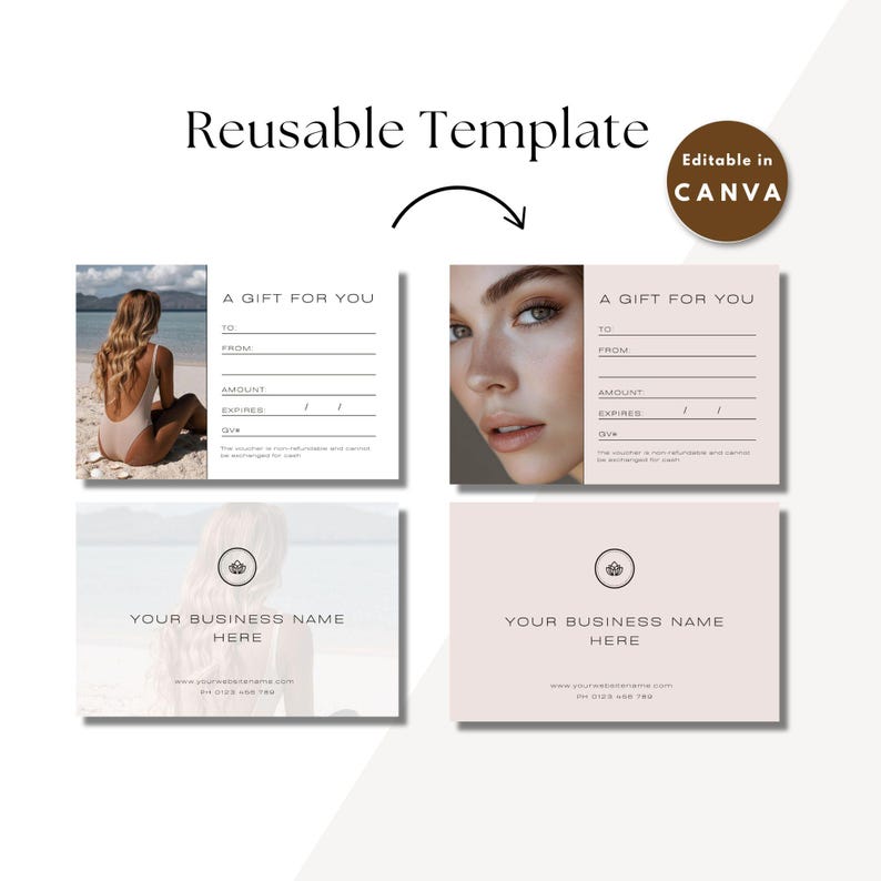 Editable Spray Tan Gift Voucher Template: Salon & Spa Certificate (4x6 ...