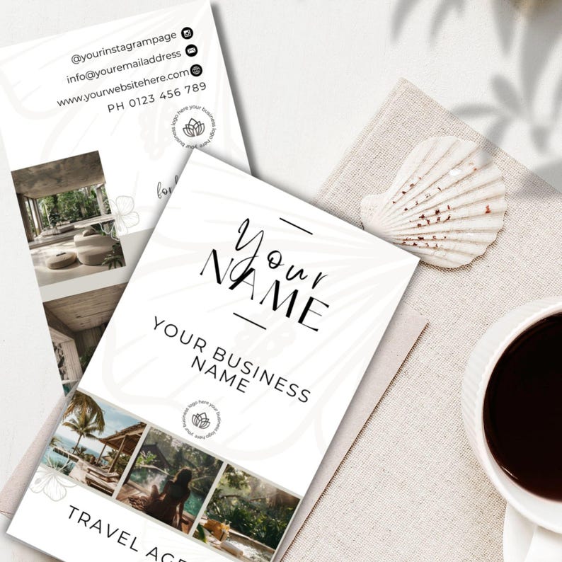 Travel Business Card Template QR Code, Instant Download, Printable ...