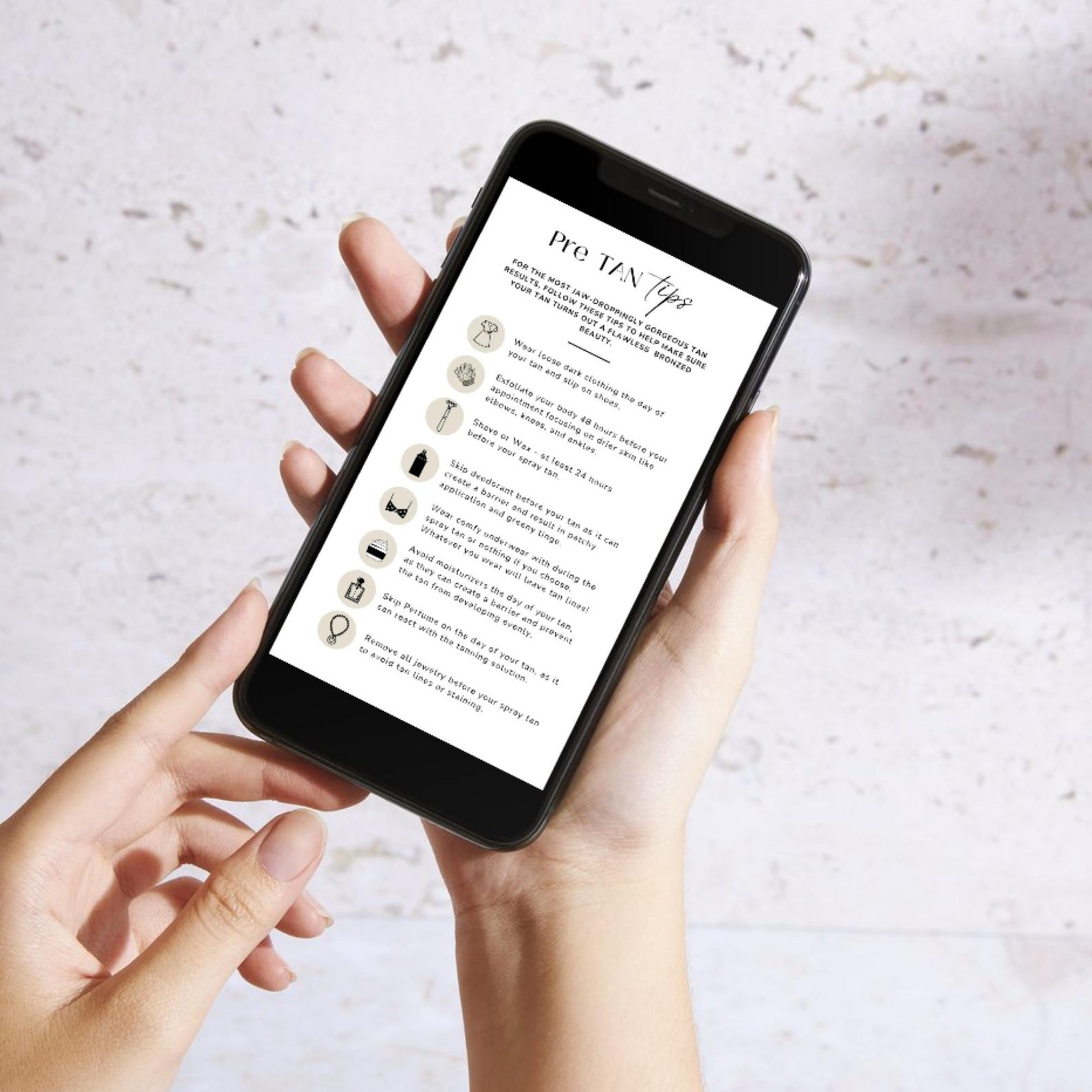 Editable Spray Tan Pre and Post Card Template | Digital Pre and Post ...