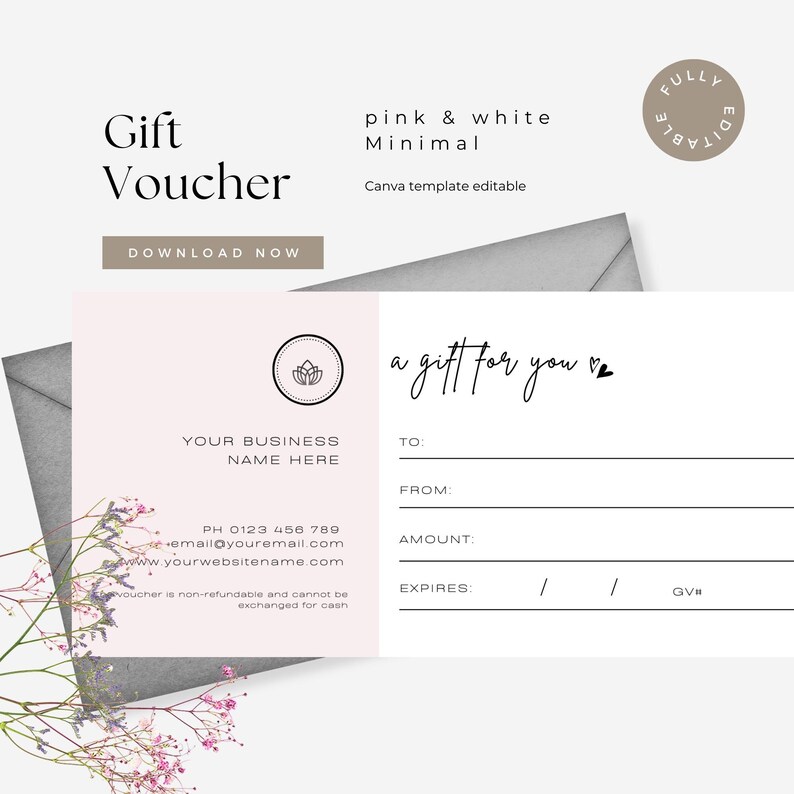 Editable Esthetician Gift Card | Pink & White Beauty Salon Canva ...