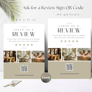 QR Code Review Sign | Editable Canva Template (printable) - Etsy