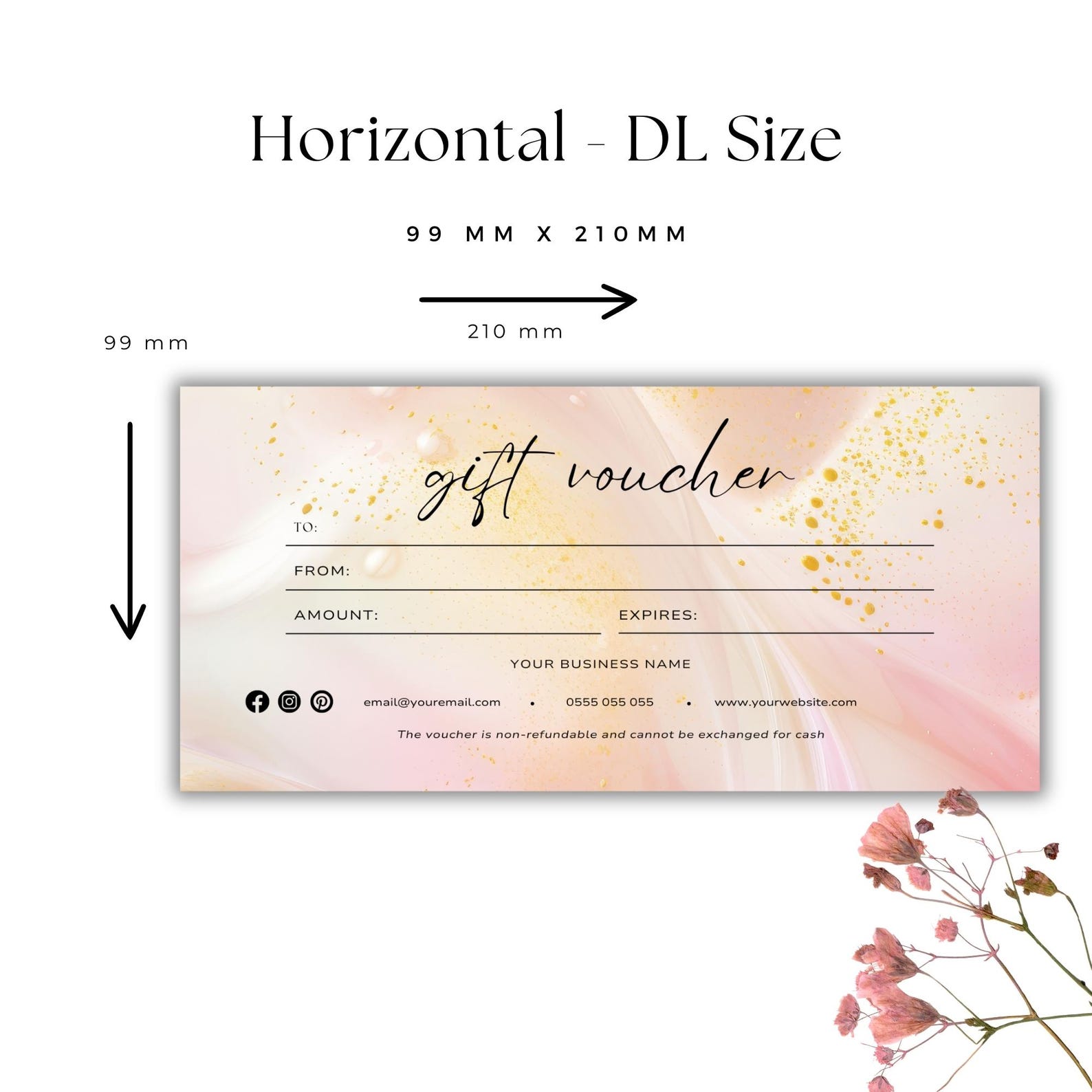 Printable Feminine Gift Card | Canva Template | Feminine Gift ...