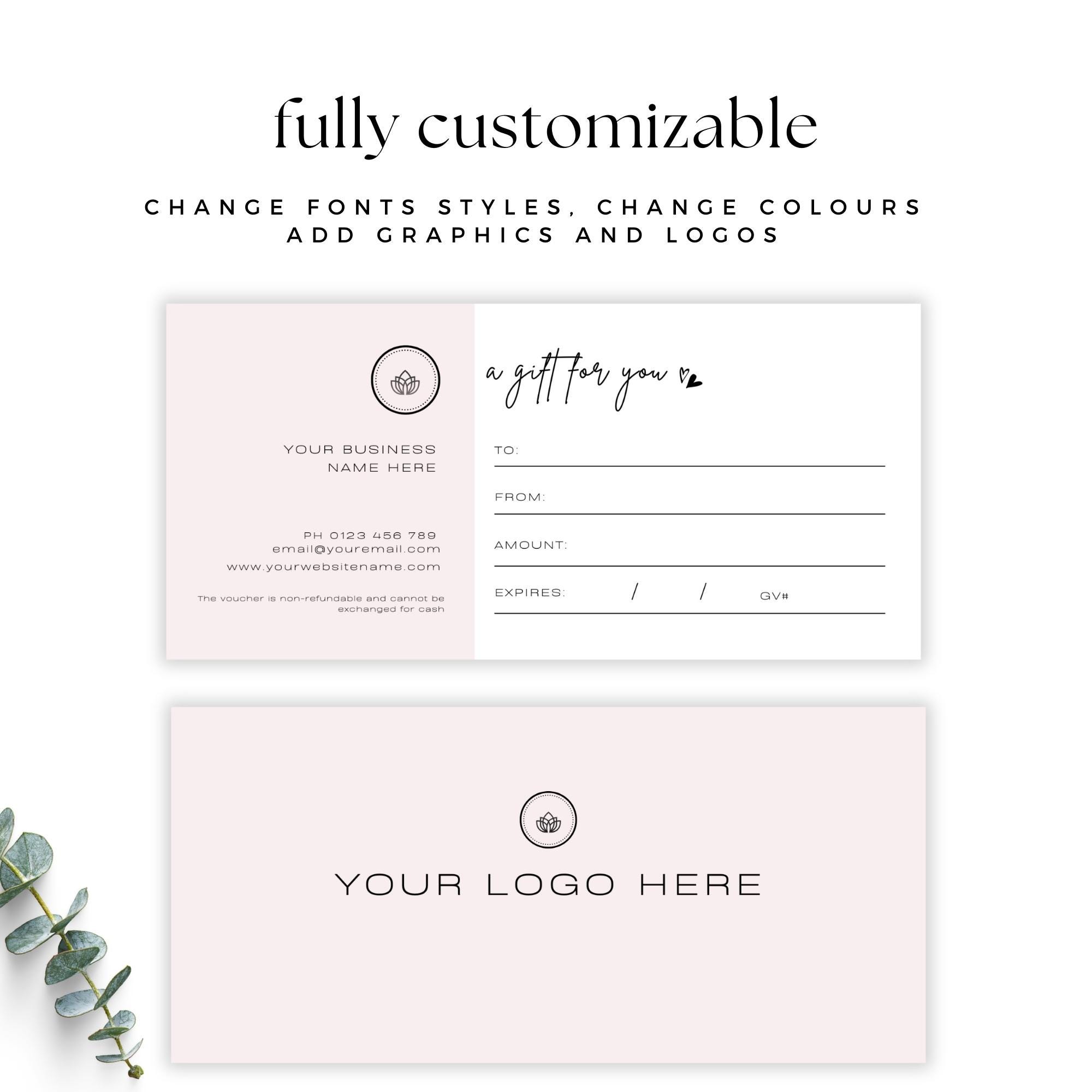 Editable Esthetician Gift Card | Pink & White Beauty Salon Canva ...