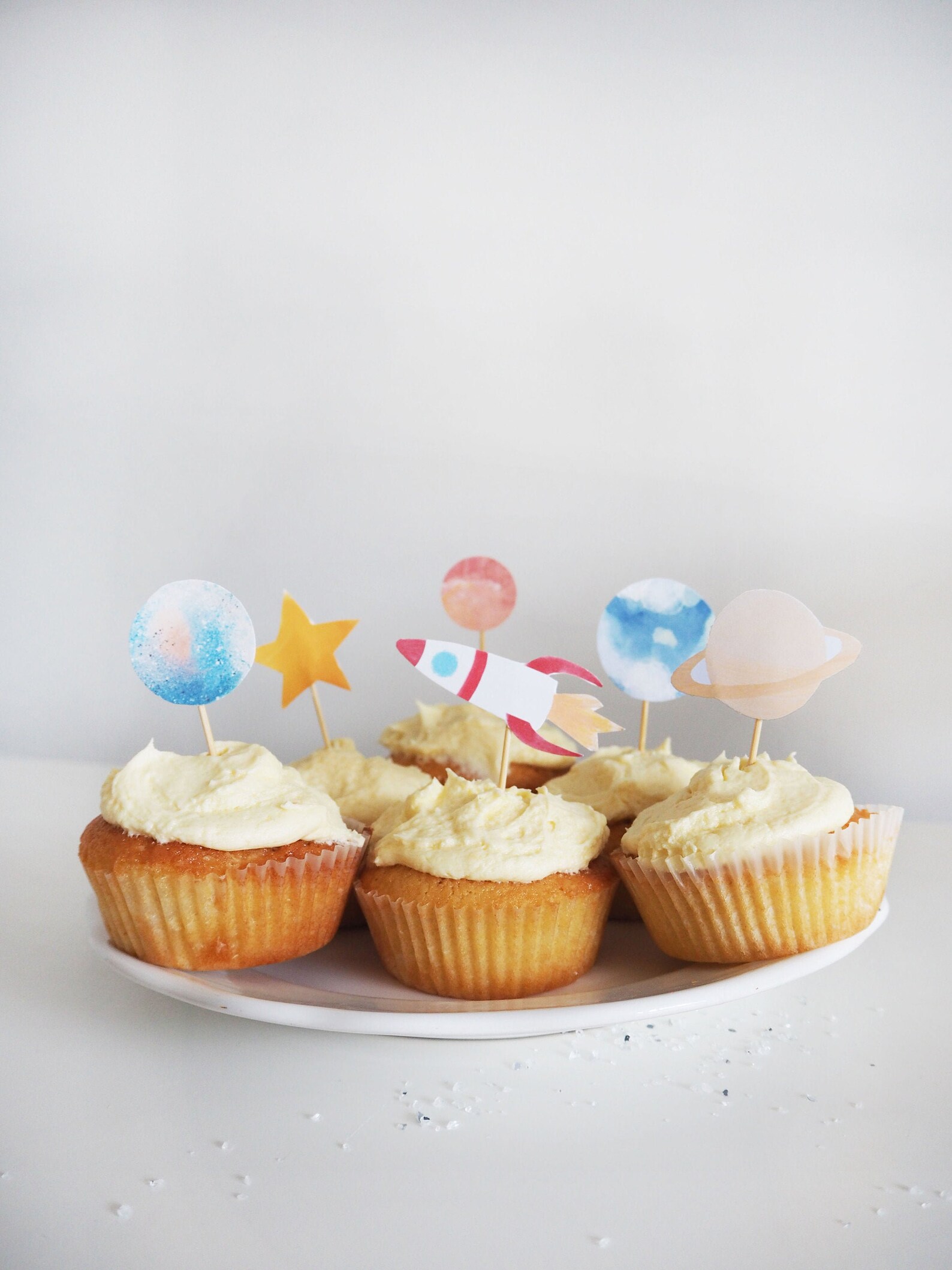 Space Themed Cupcake Toppers / Space Toppers /Planet Toppers / | Etsy
