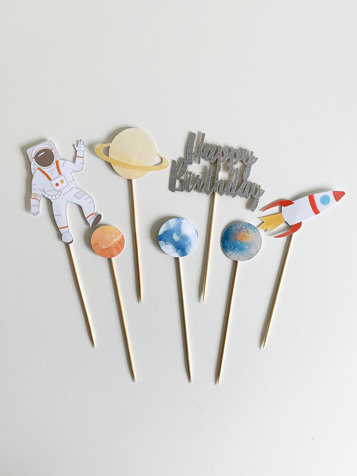 Space Themed Cake Toppers / Space Topper /planet Cake Topper / | Etsy