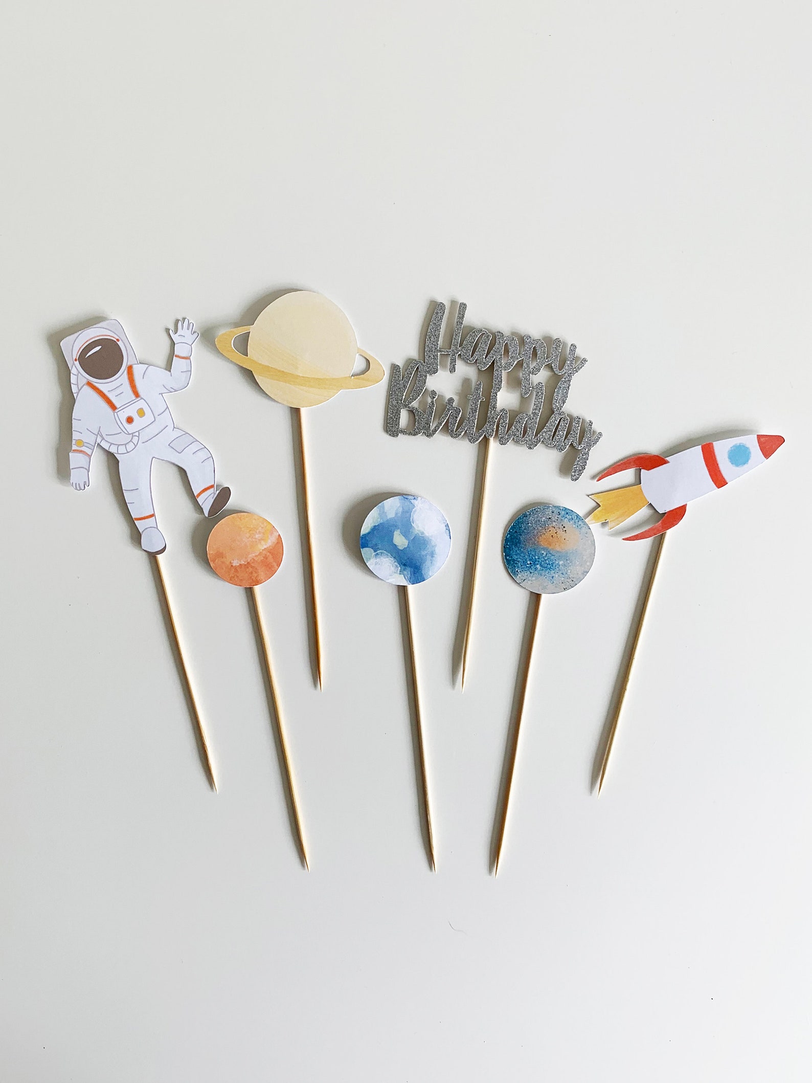 Space Themed Cake Toppers / Space Topper /planet Cake Topper / | Etsy