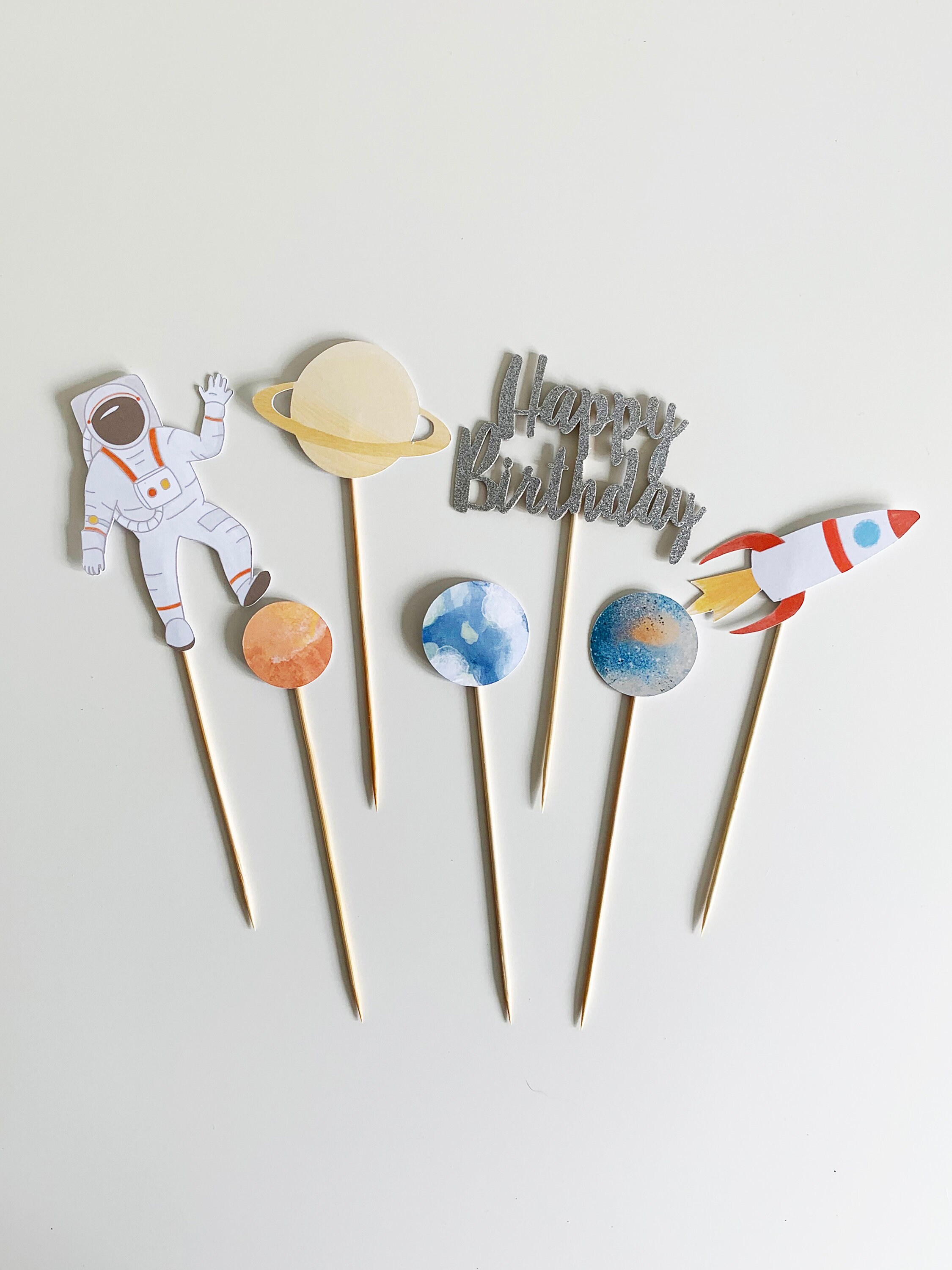 Space Themed Cake Toppers / Space Topper /planet Cake Topper / | Etsy