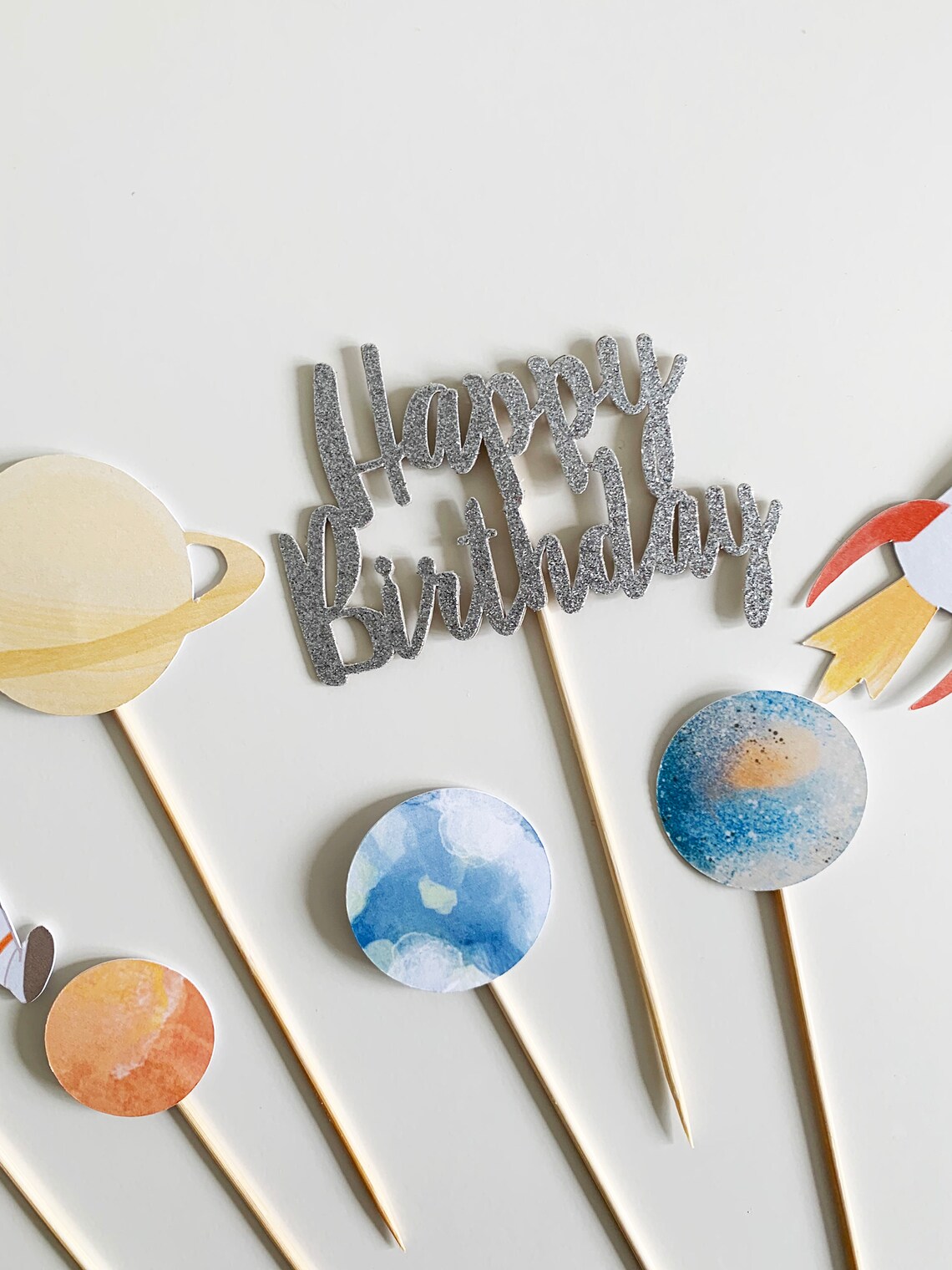 Space Themed Cake Toppers / Space Topper /planet Cake Topper / | Etsy