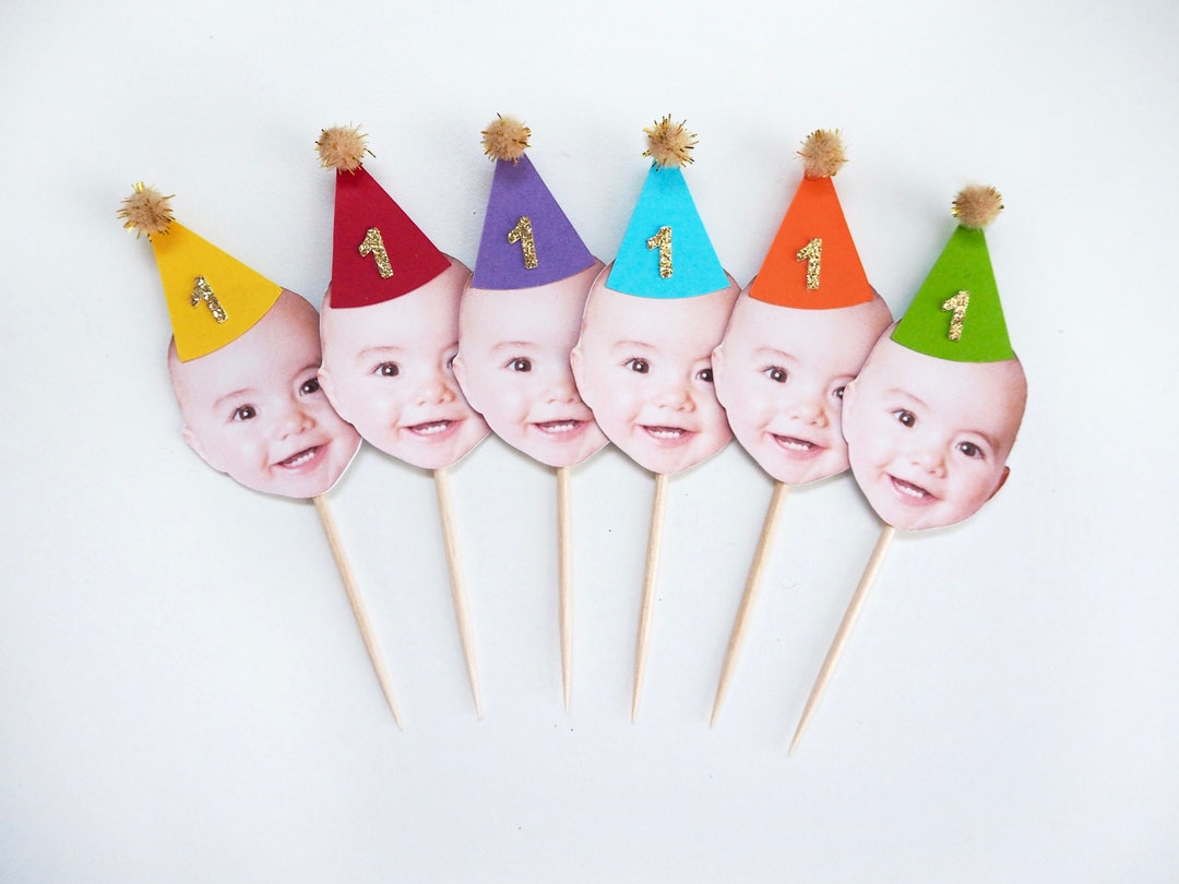 Personalised Face Cake Topper/ Face Cupcake Topper / Number Cake Topper ...