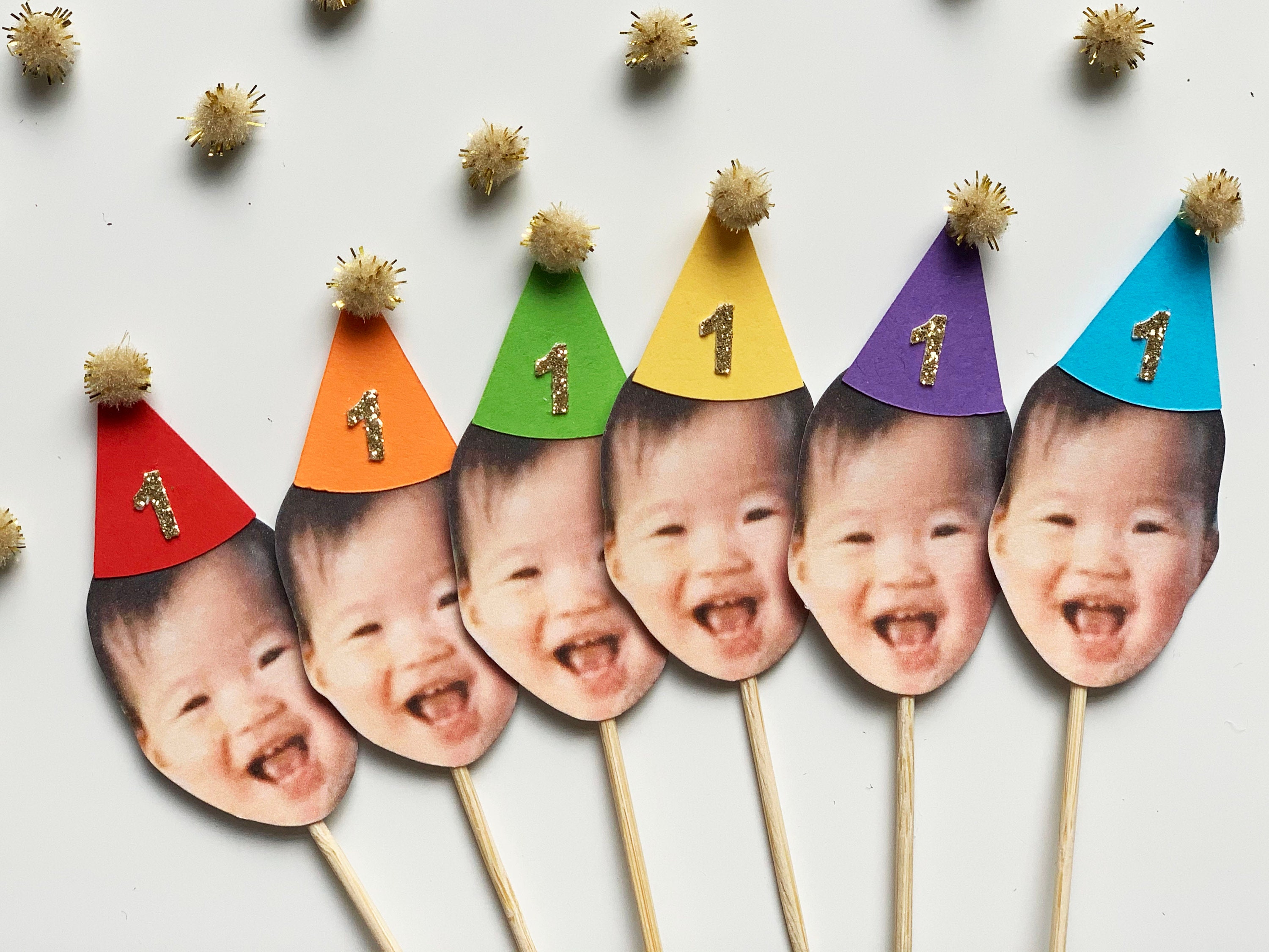 Personalised Face Cake Topper/ Face Cupcake Topper / Number - Etsy UK