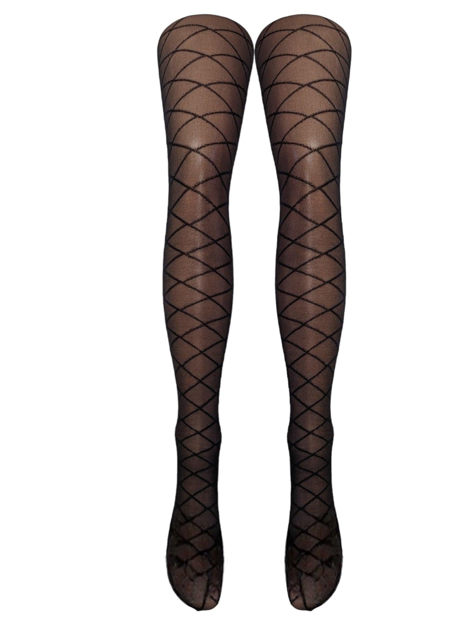 Sheer Diamond Pattern Tights - Etsy
