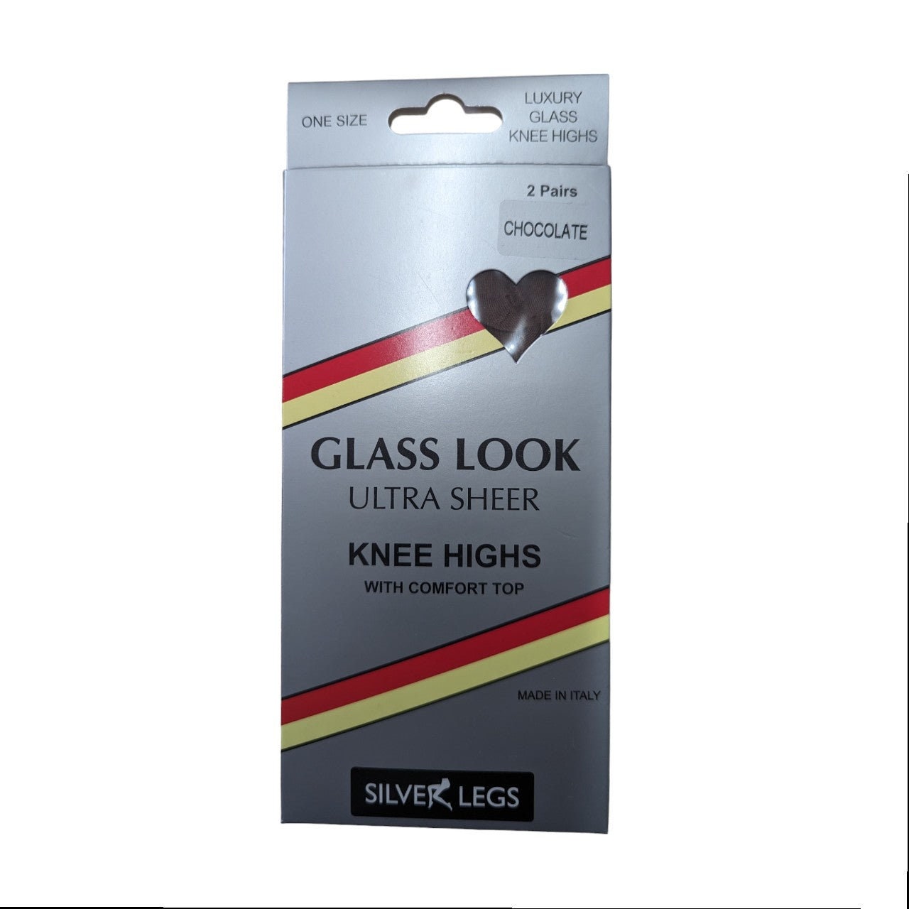 Silver Legs 2 Pair Pack Ultra Sheer Glass Translucent Knee Highs made ...