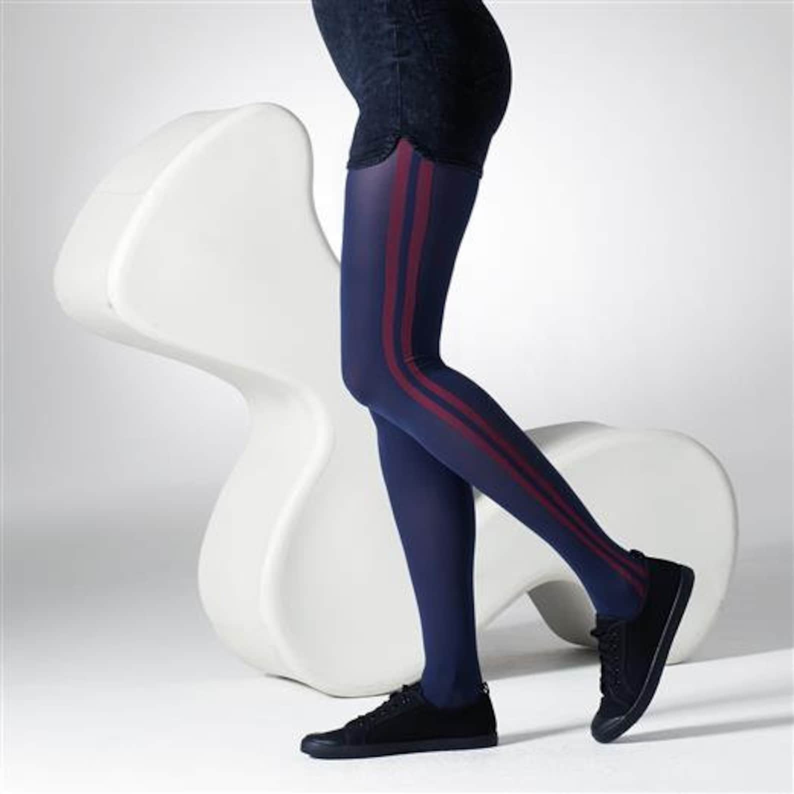 Silver Legs Athletic Double Side Stripe Tights - Etsy