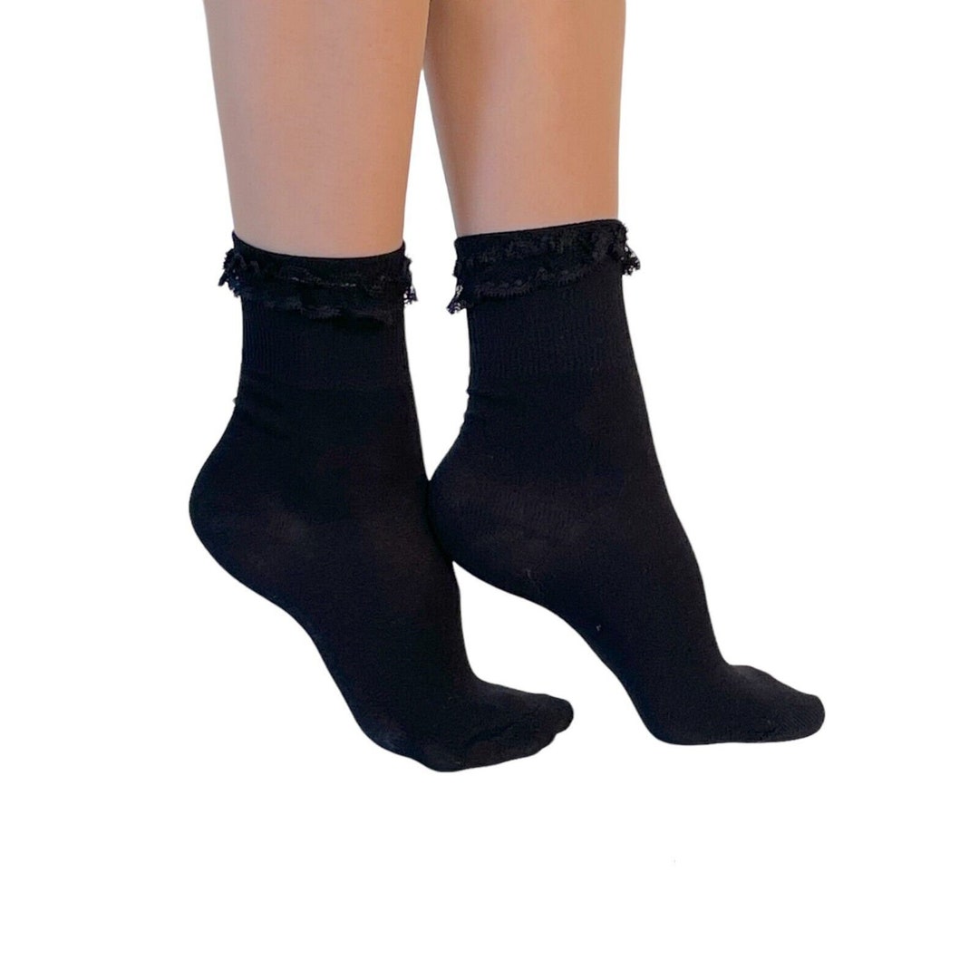 Silver Legs Ruffle Top Ankle Socks (made in Italy) - Etsy