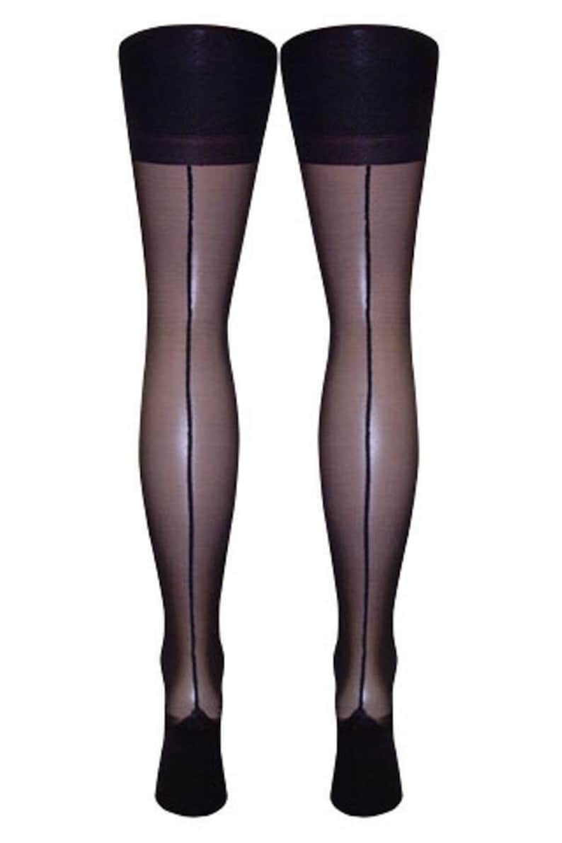 Stiletto Seam & Heel Stockings (XL) 5 Colours (made in Italy) - Etsy