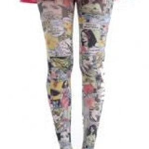 Comic Book Print Tights Available in 2 Colours (made in Italy) - Etsy