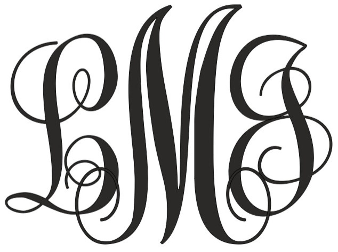 Car Monogram/ Vine Monogram/window Decal/monogram Car Decal/vinyl Car ...