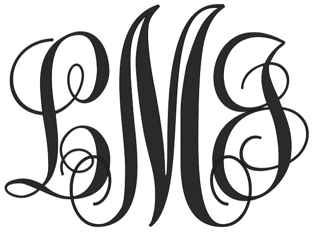 Car Monogram/ Vine Monogram/Window Decal/Monogram Car | Etsy