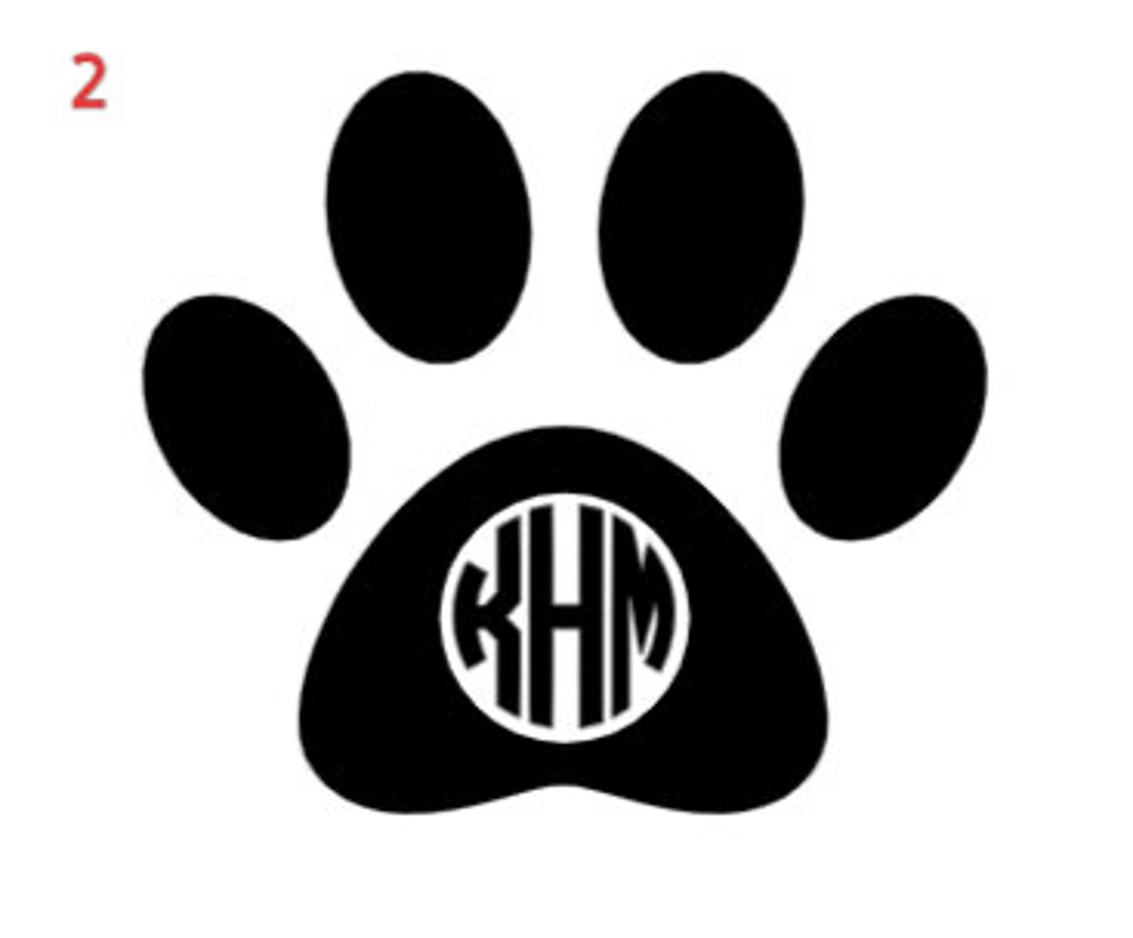 Paw Print Monogram/circle Monogram/window Decal/paw Print - Etsy