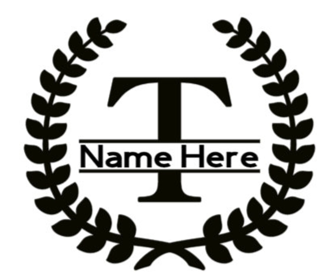 Monogram Car Decal/monogram Decal/split Letter Decal/ Laurel - Etsy