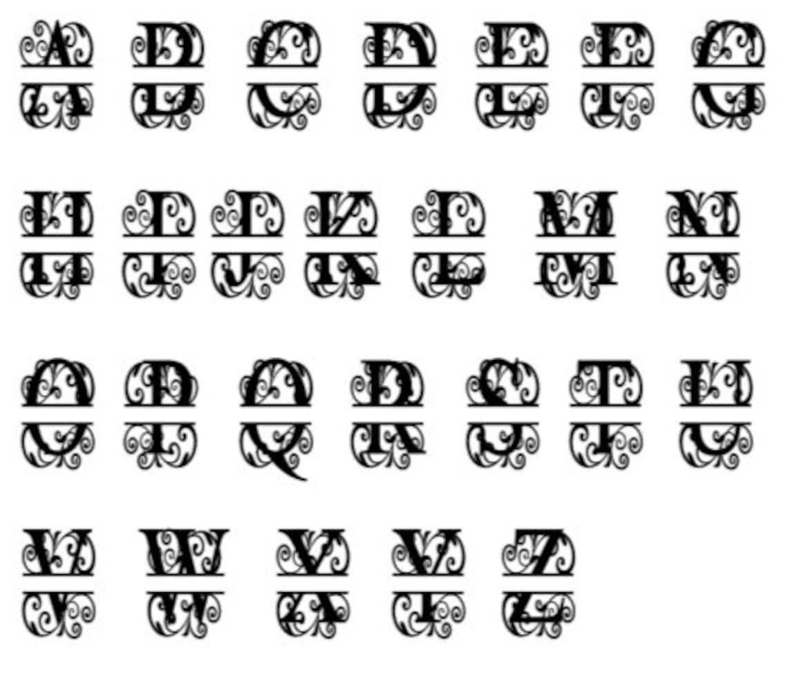 Split Letter Decal/monogram Car Decal/monogram Decal/split - Etsy