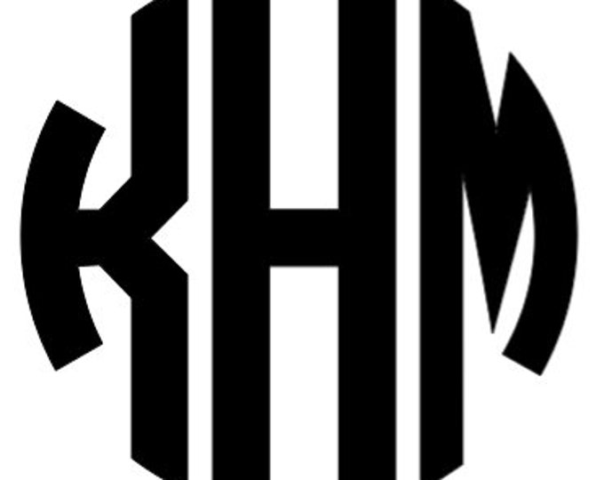 4 Initial Monogram Decal - Monogram Sticker - Monogram Decals ...