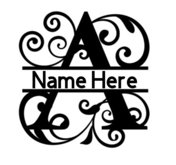 Car Decal Car Decal Monogram Stickers Circle Font Monogram Decal ...