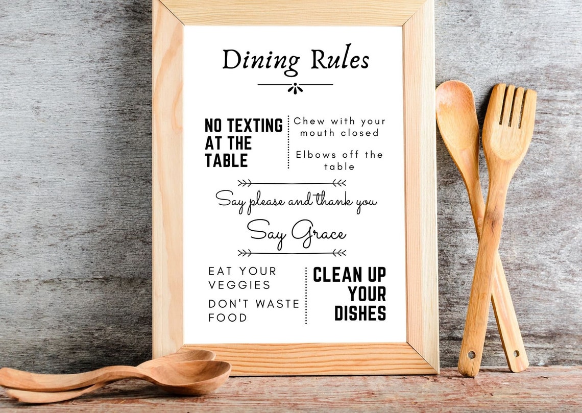 CUSTOMIZED Dining Rules Sign Kitchen Rules Sign Kitchen And Etsy Canada CUSTOMIZED Dining Rules Sign Kitchen Rules Sign Kitchen And Etsy Canada