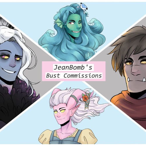 Simple Bust / Headshot Commission Bundle Custom Character - Etsy