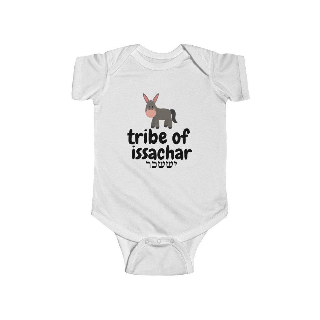 Tribe of Issachar Modern Hebrew Body Suit Baby Issachar Donkey Symbol ...