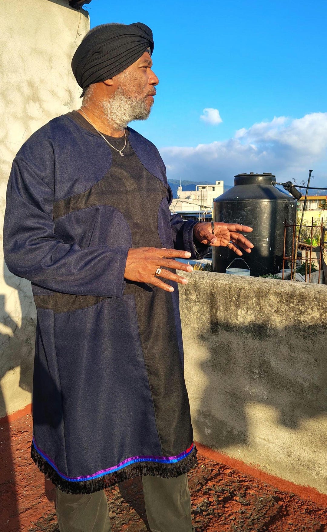 Black & Navy Men’s Hebrew Israelite Garment Gabar Warrior Long Sleeve ...