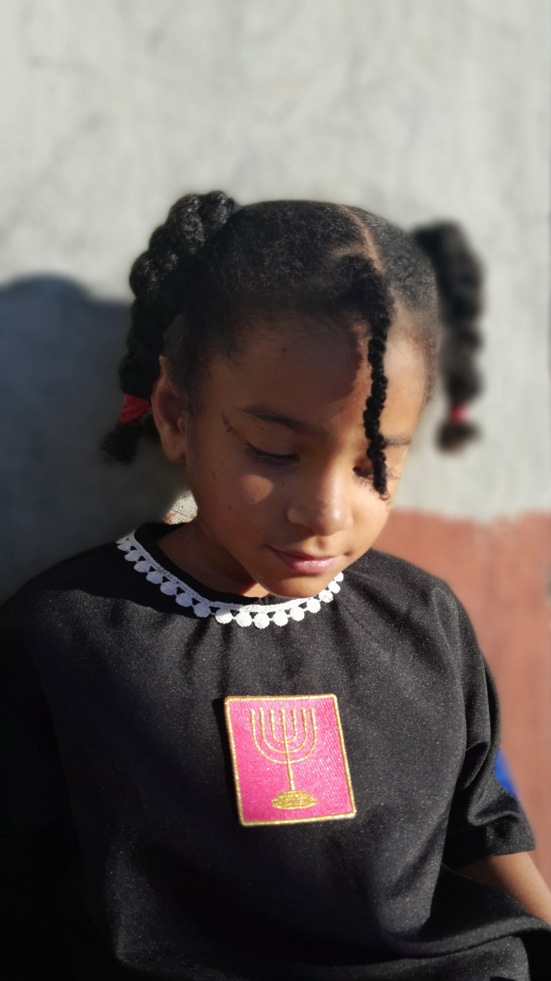 Hot Pink 7 Branch Menorah Patch Iron-on Menorah Sew-on Hebrew Israelite ...