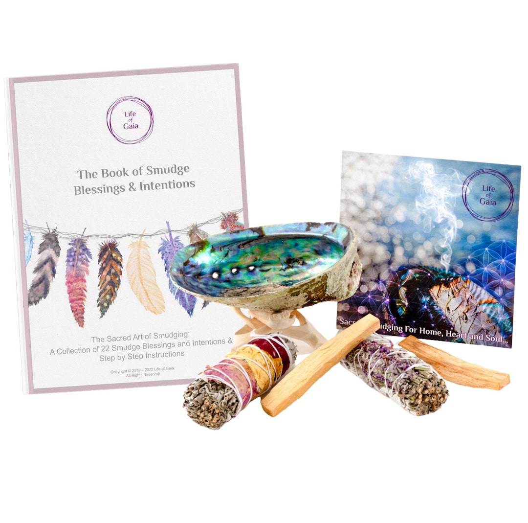 Sacred Sage Smudge Kit With Abalone Shell and Smudge Prayer Book in ...