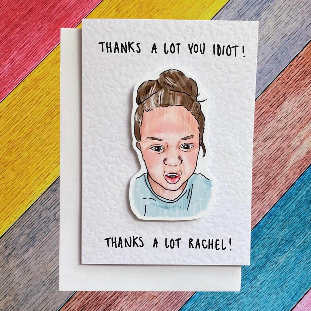 Thanks a Lot Rachel | Handcrafted Greeting Card - Etsy