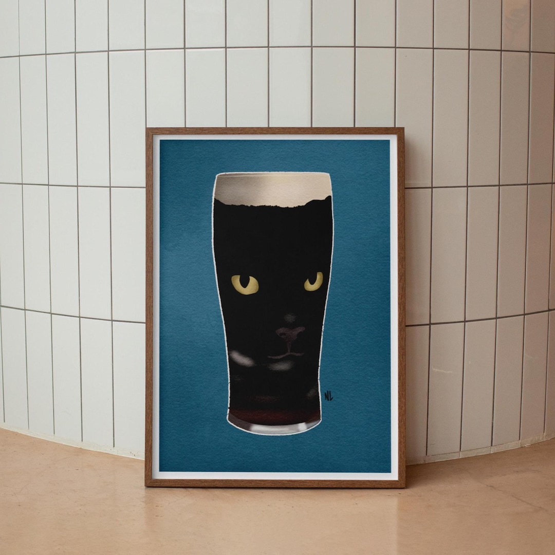 Black Cat Stout - Print (frame Not Included) Perfect for Guinness ...