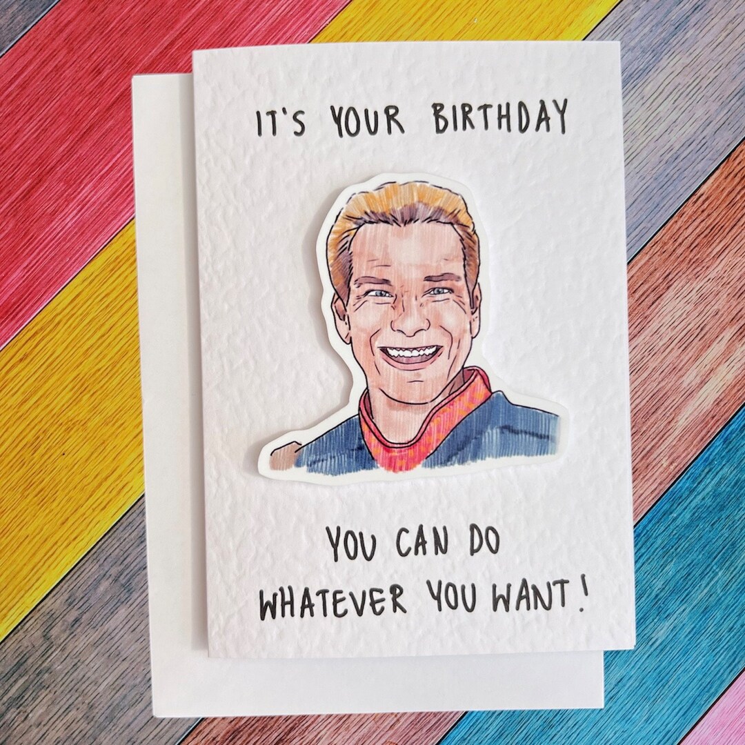 Homelander Handcrafted Birthday Card - Etsy