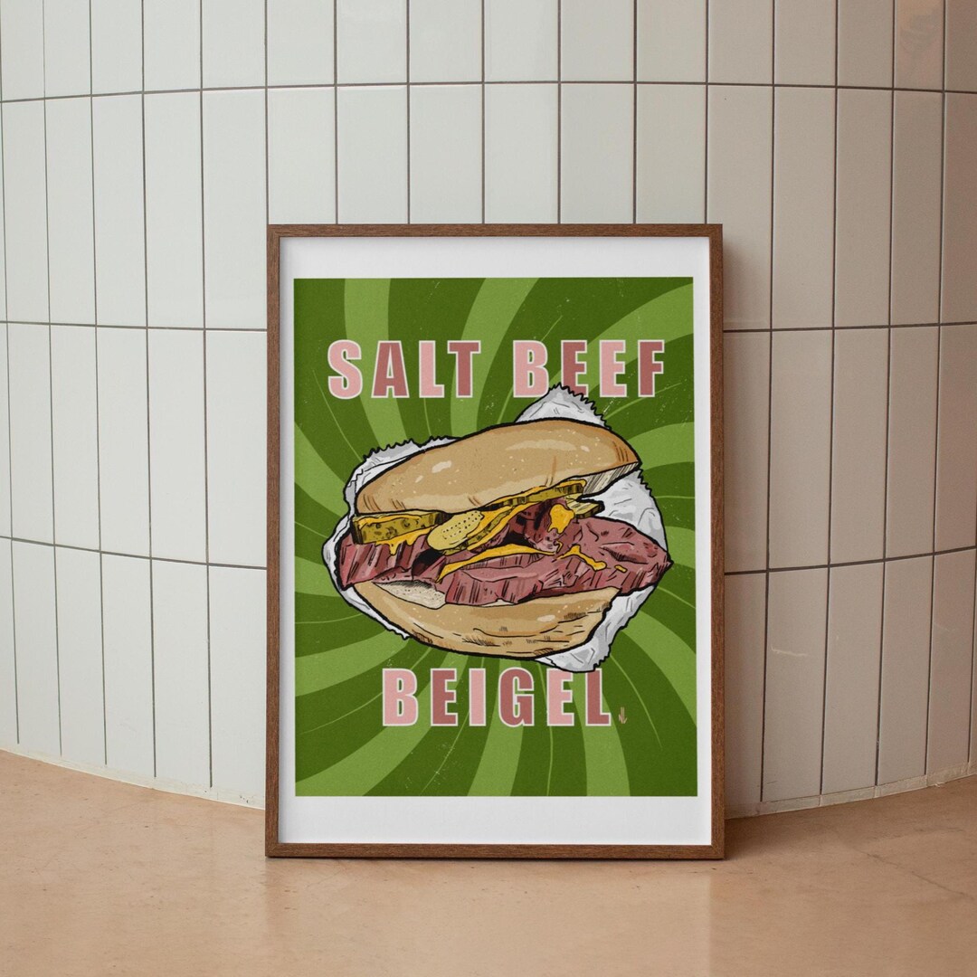 Salt Beef Beigel - Print (frame Not Included) - Etsy