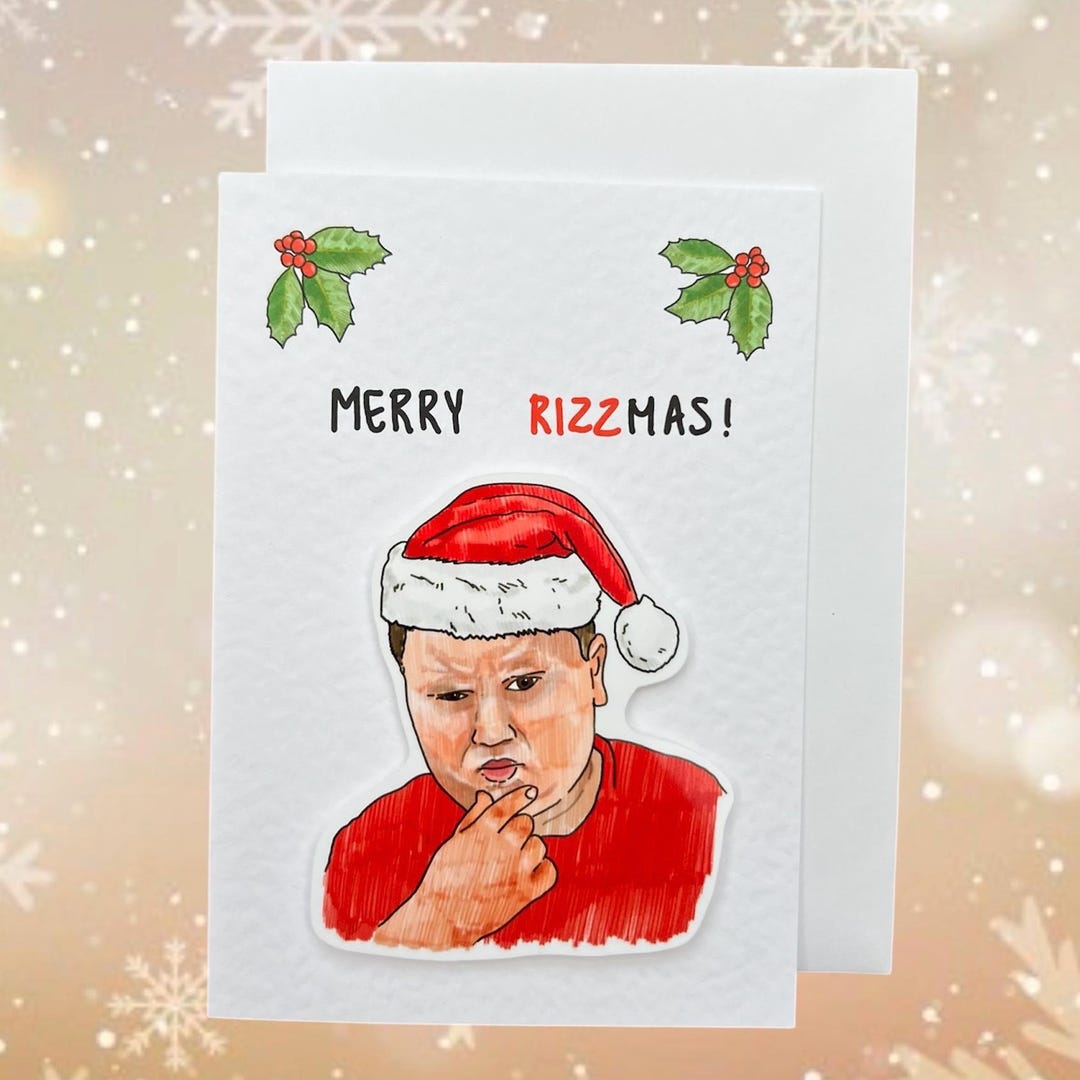 Merry Rizzmas Handcrafted Christmas Card - Etsy
